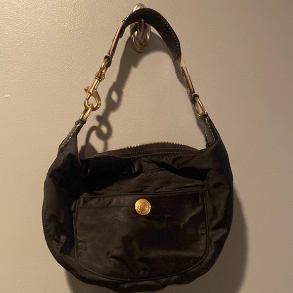 Coach | Bags | Coach Nylon Small Handbag With Gold Tone Hardware And ...